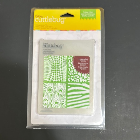 Cricut | Art | Embossing Folder Set Green 4 Cricut Animal Print New ...